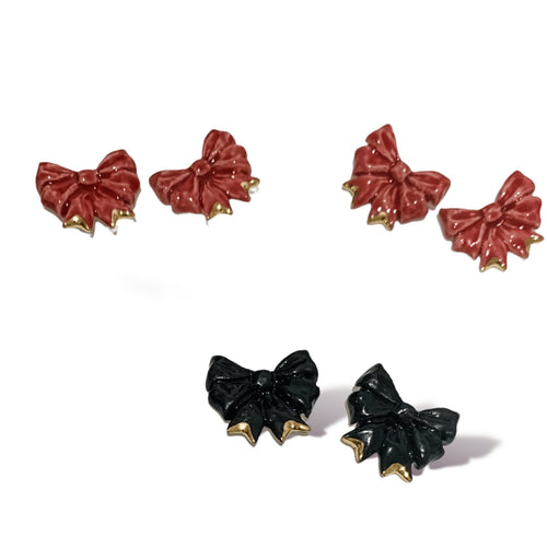 Black Bow Studs by Susan Gordon Pottery - Georgia Kate